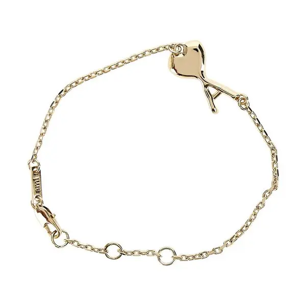 AMI Paris Brass Hammered De Coeur Bracelet - Gold