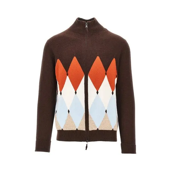 BALLANTYNE Diamond-shaped Cashmere Cardigan