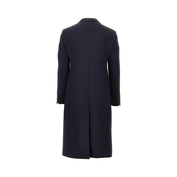 Emporio Armani Wool Tricotine Single-breasted Coat