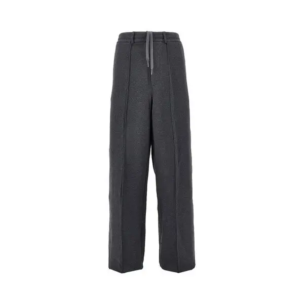 Emporio Armani French Terry Straight Leg Pants - Grey