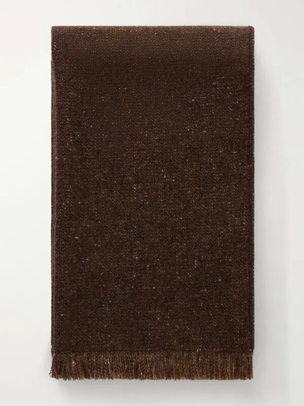 Ralph Lauren Fringed Wool And Cashmere-blend Scarf
