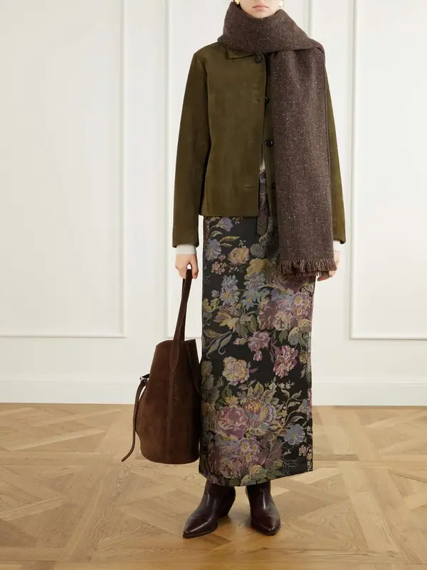 Ralph Lauren Fringed Wool And Cashmere-blend Scarf
