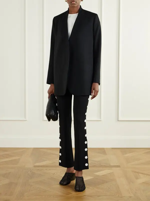 Proenza Schouler Button-embellished Stretch-jersey Skinny-leg Pants