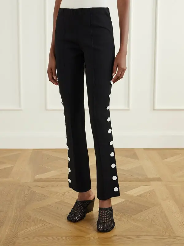 Proenza Schouler Button-embellished Stretch-jersey Skinny-leg Pants