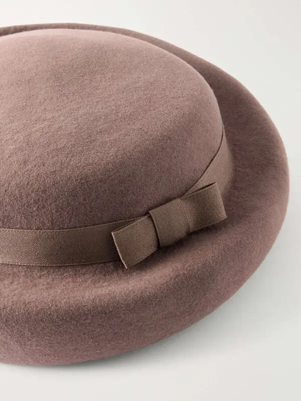 GIGI BURRIS MILLINERY Laura Wool And Cotton-blend Felt Pillbox Hat
