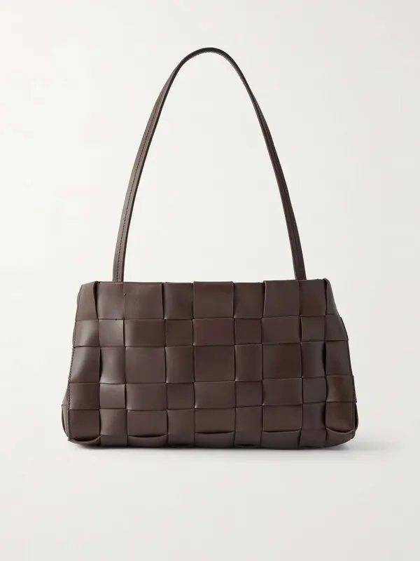 ST. AGNI Woven Leather Shoulder Bag