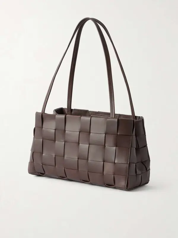 ST. AGNI Woven Leather Shoulder Bag