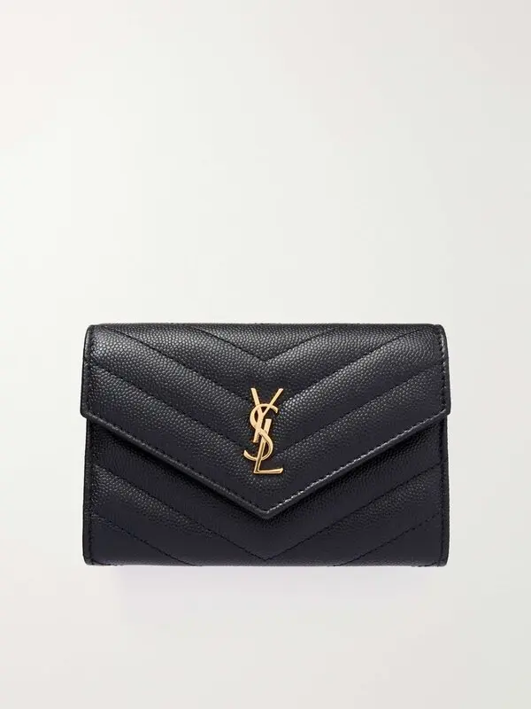 Saint Laurent Cassandre Metalassé Leather Wallet