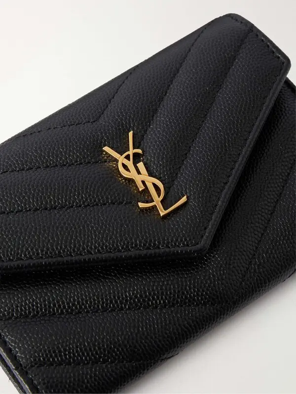 Saint Laurent Cassandre Metalassé Leather Wallet