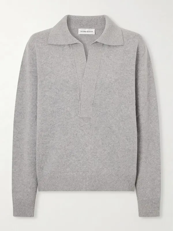 Victoria Beckham Genevieve Wool And Cashmere-blend Sweater - Gray