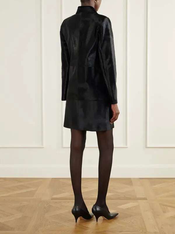 Nour Hammour Stella Paneled Calf Hair Coat