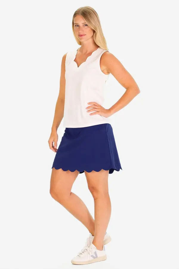 DUFFIELD LANE The Pique Serena Scallop Tank
