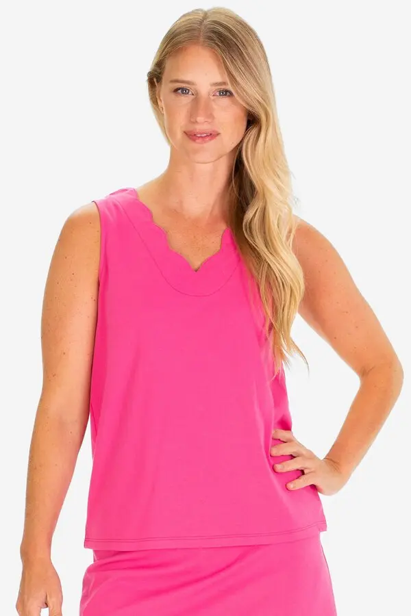 DUFFIELD LANE The Pique Serena Scallop Tank