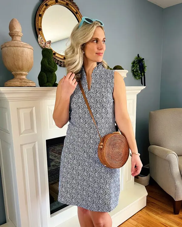 DUFFIELD LANE The Poppy Dress - Navy Floret