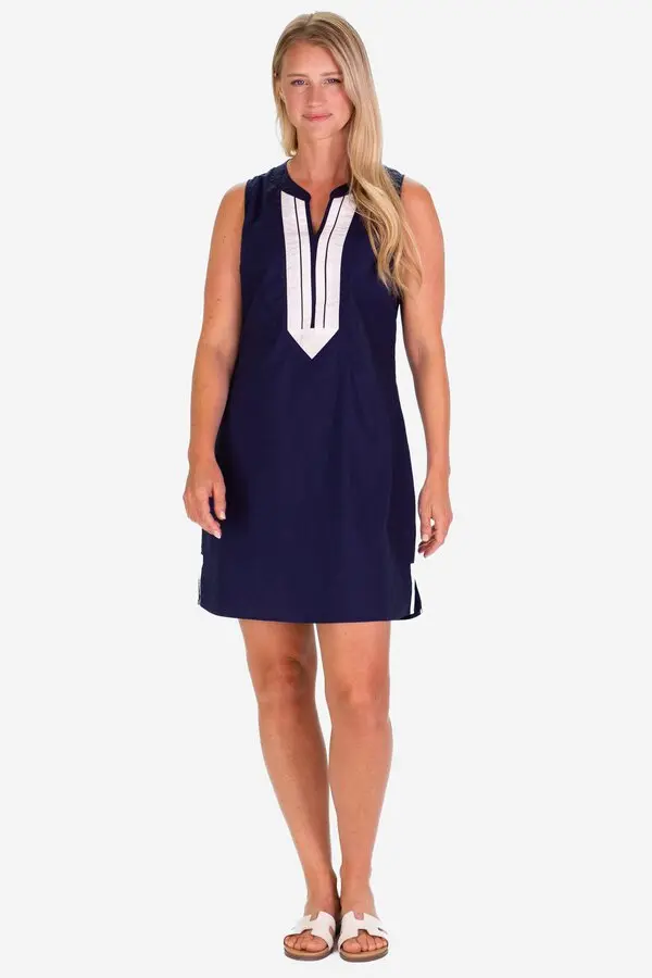 DUFFIELD LANE The Grand Dress - Navy Stretch