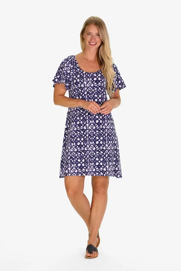 DUFFIELD LANE The Natalia Dress - Navy Bowline
