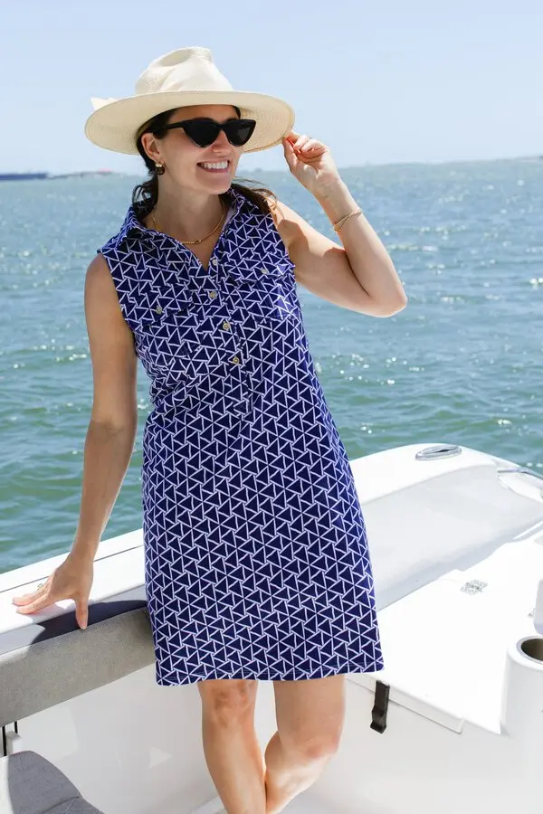 DUFFIELD LANE Opal Dress - Navy Flags