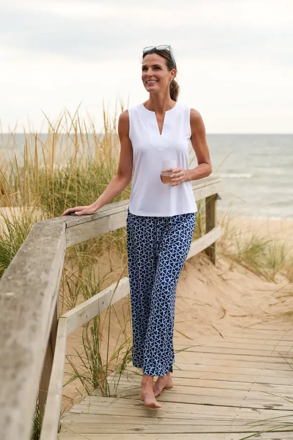 DUFFIELD LANE Juno Pant - Navy Flags