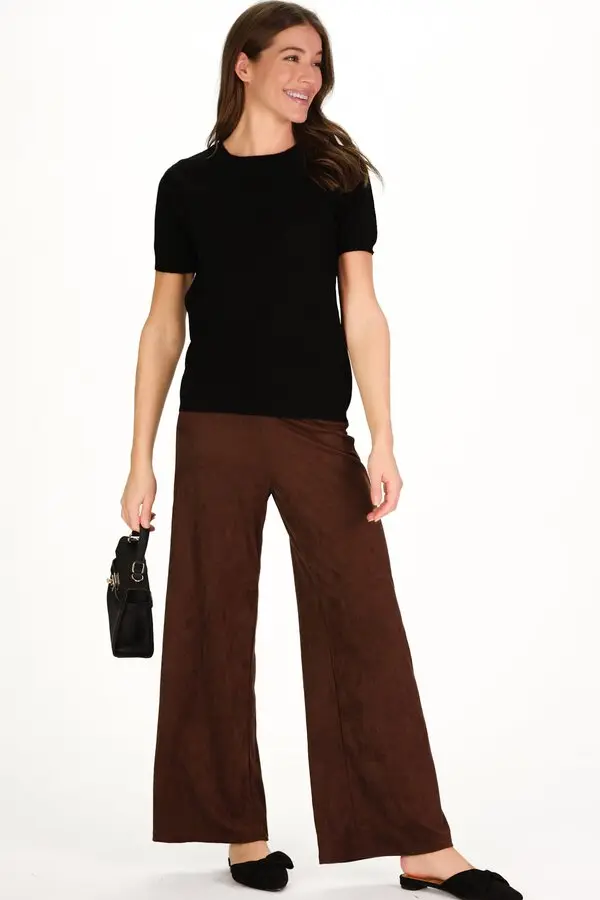 DUFFIELD LANE Suede Sasha Pant - Chicory