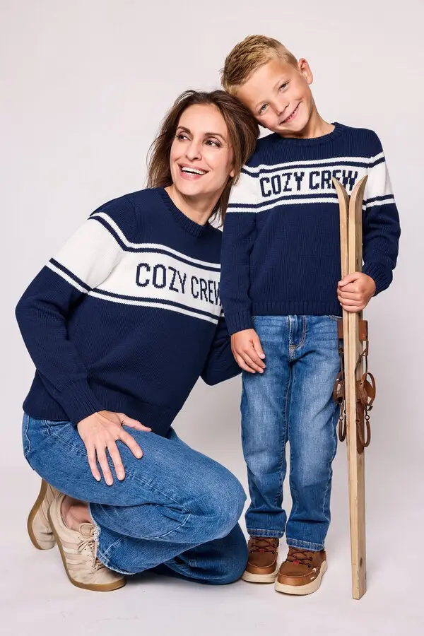 DUFFIELD LANE X Northern Classics Cozy Crew Neck Sweater - Navy