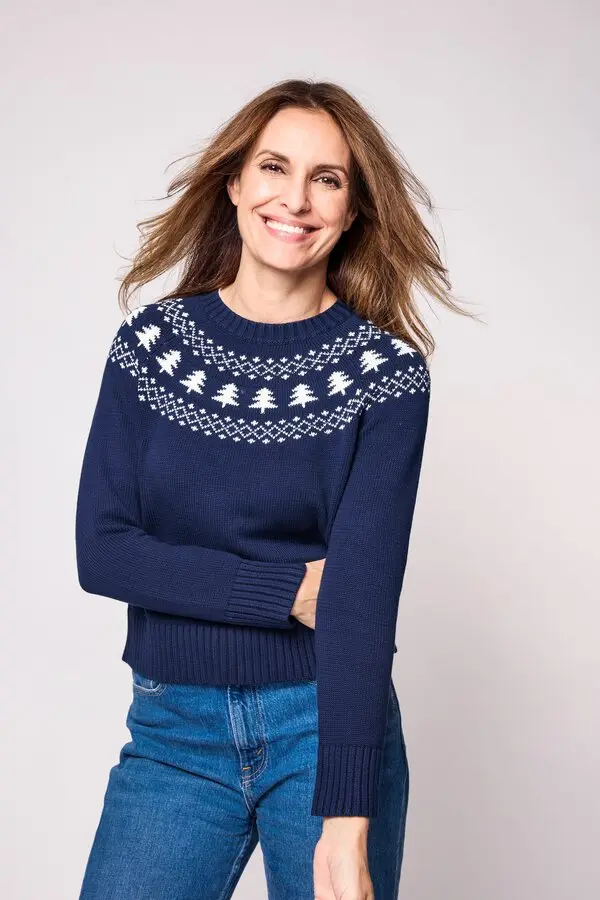 DUFFIELD LANE X Northern Classics Fair Isle Crew Neck Sweater - Navy