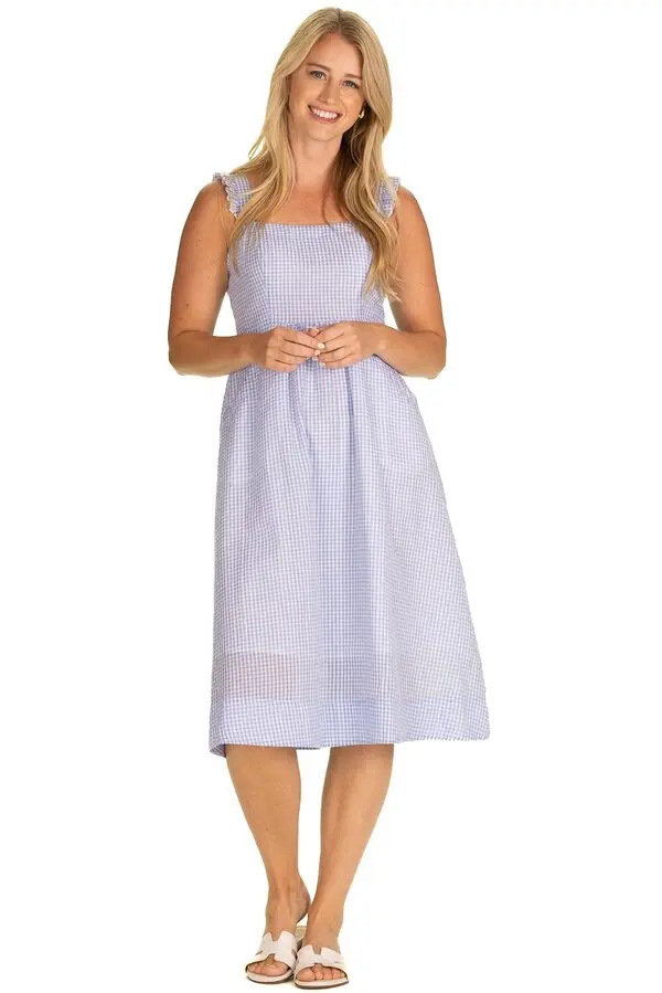 DUFFIELD LANE The Wendy Dress - Hydrangea Gingham