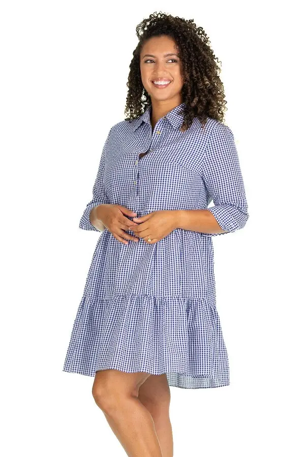 DUFFIELD LANE The Murphy Dress - Navy Gingham