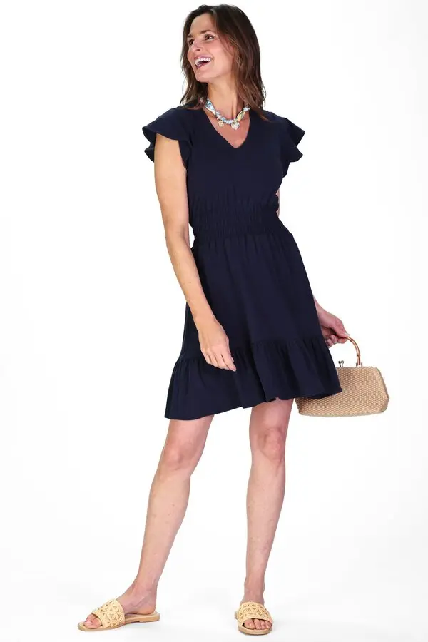 DUFFIELD LANE The Leona Dress - Navy
