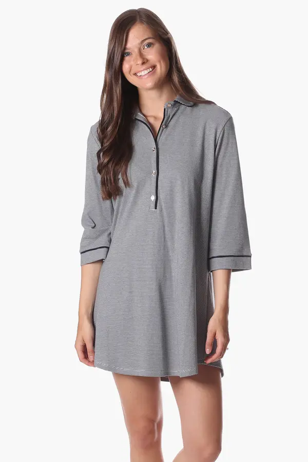 DUFFIELD LANE Milton Sleep Shirt - Navy
