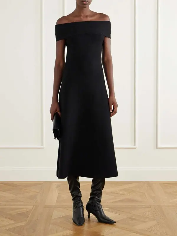 Simkhai Camilla Wool Off-the-shoulder Midi Dress