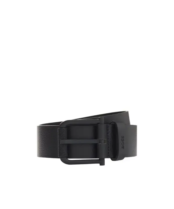 Hugo Boss Logo-embossed Leather Belt - Black