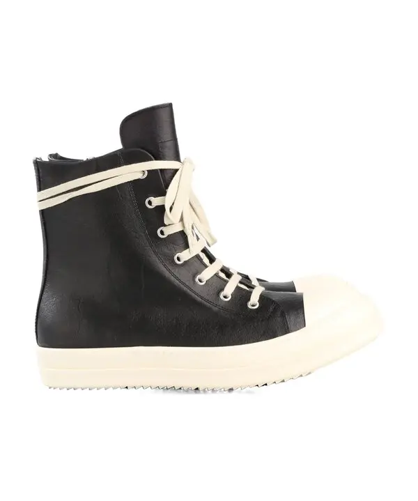 Rick Owens Leather Sneakers - Black