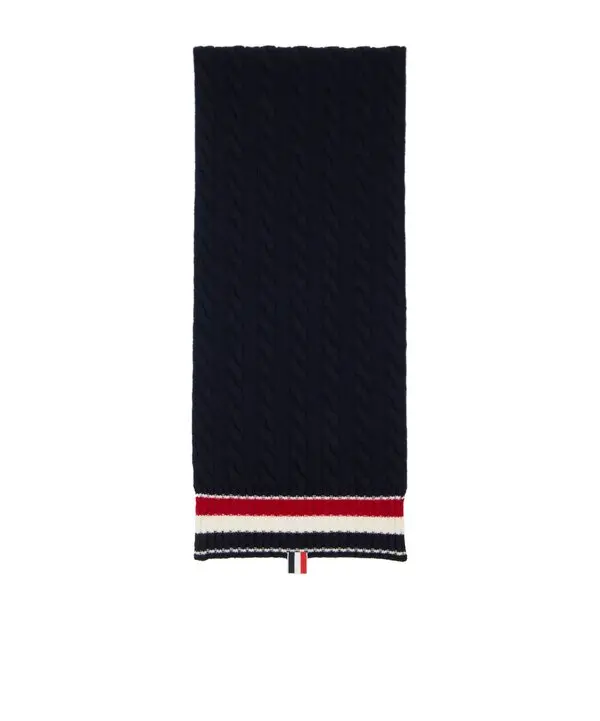 Thom Browne Cable Knit Wool Scarf