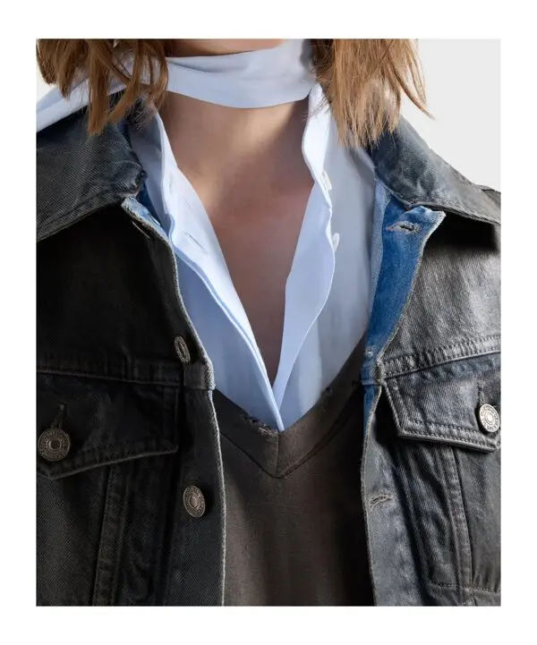 7 For All Mankind Long-sleeve Bow-tie Shirt