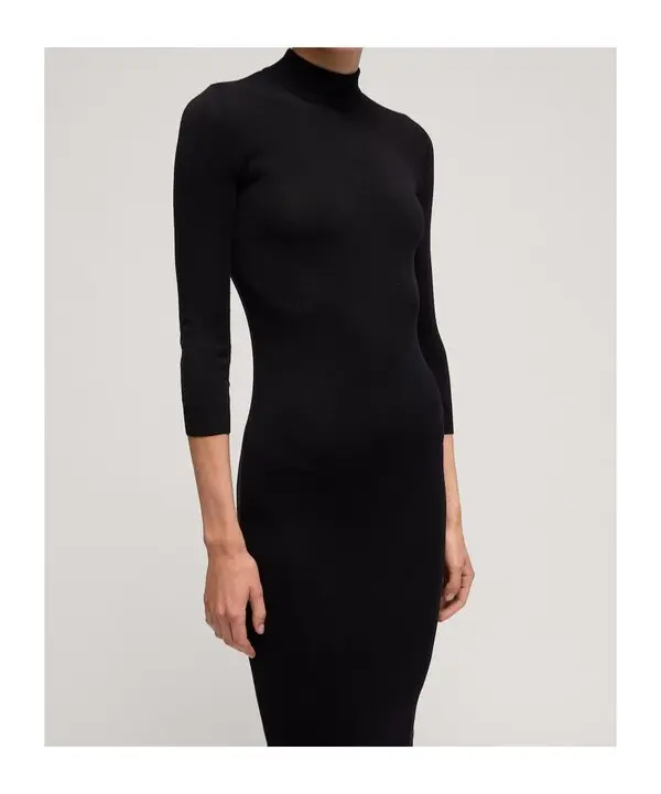 Gucci Fine Rib Knit Wool Dress With Horsebit