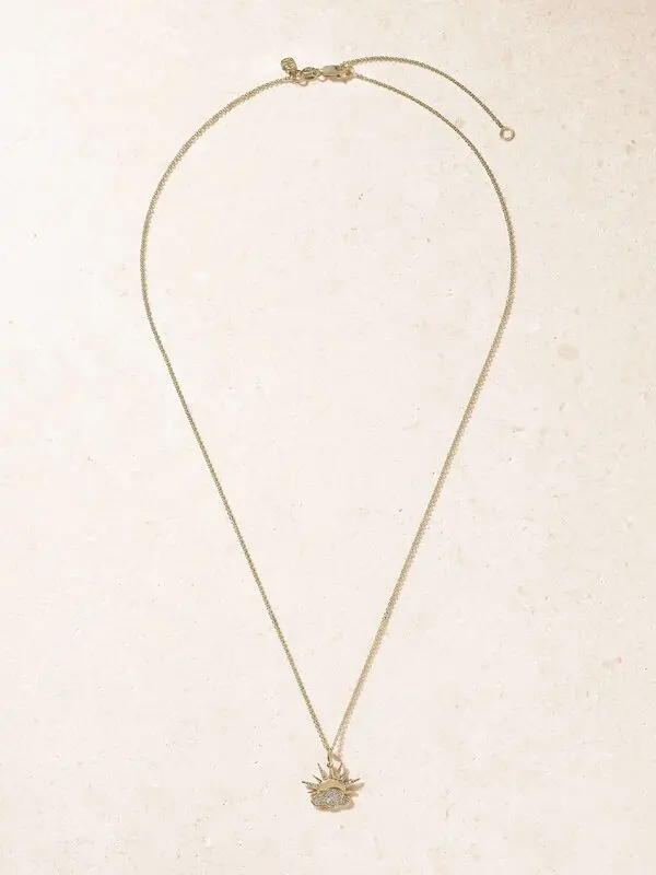SYDNEY EVAN Sun And Cloud 14-karat Diamond Necklace
