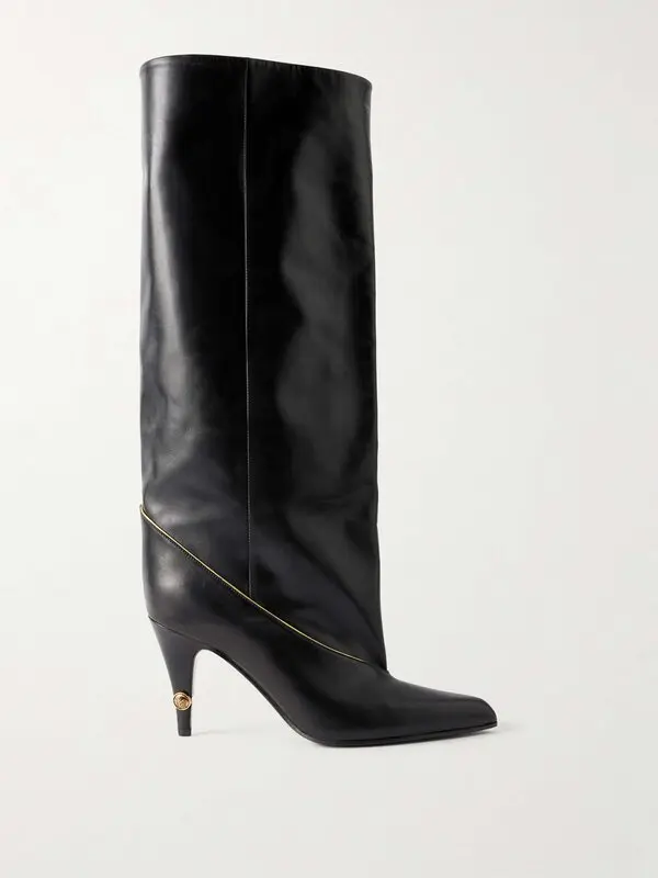 Versace 90 Calf Leather High Boots