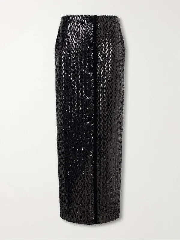 BLAZÉ MILANO All About You Malaya Sequin-embellished Midi Skirt