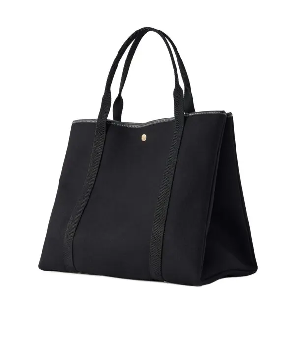 Rue De Verneuil Leather-trimmed Canvas Tote