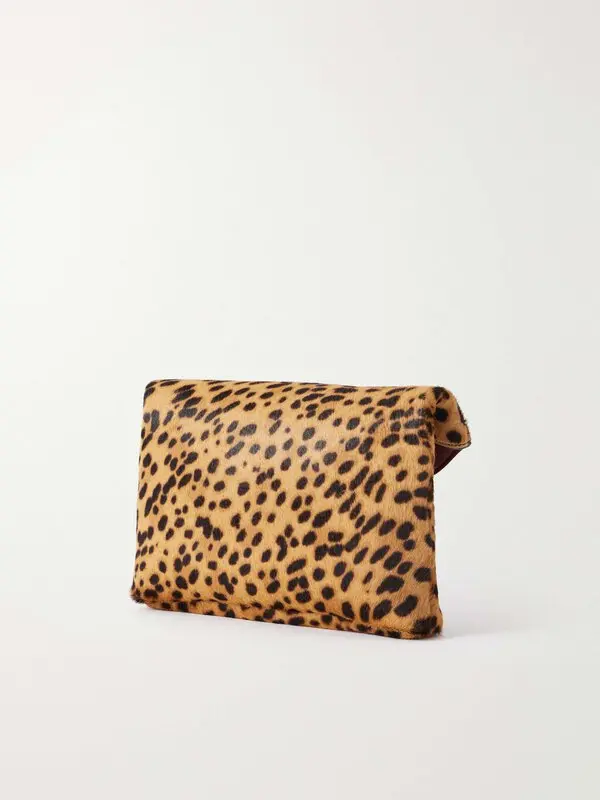 Saint Laurent Cassandre Animal-print Calf Hair Shoulder Bag