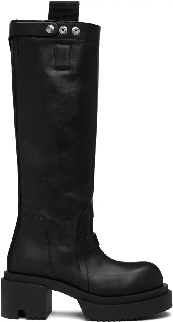Rick Owens Concordians Pull On Mega Tractor Boots - Black