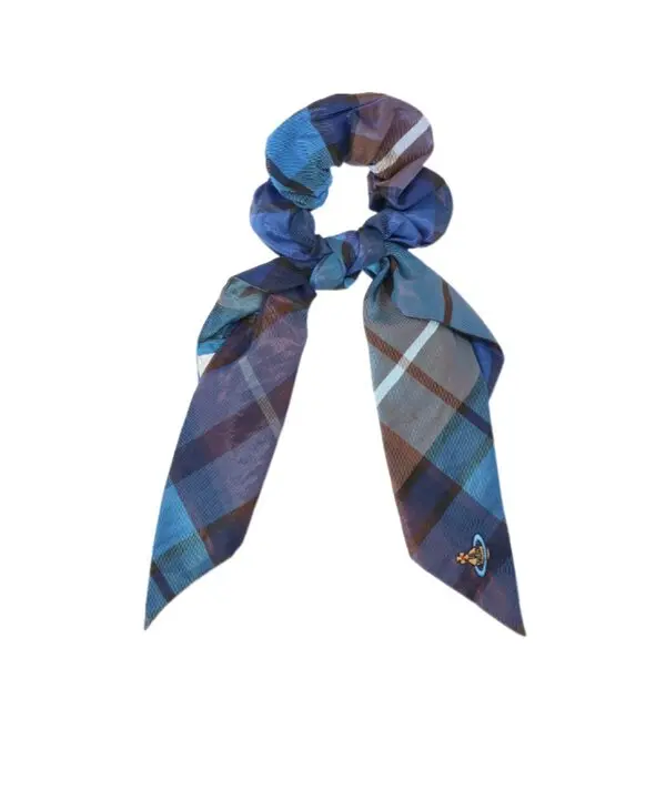 VIVIENNE WESTWOOD Check Patterned Scarf - Navy