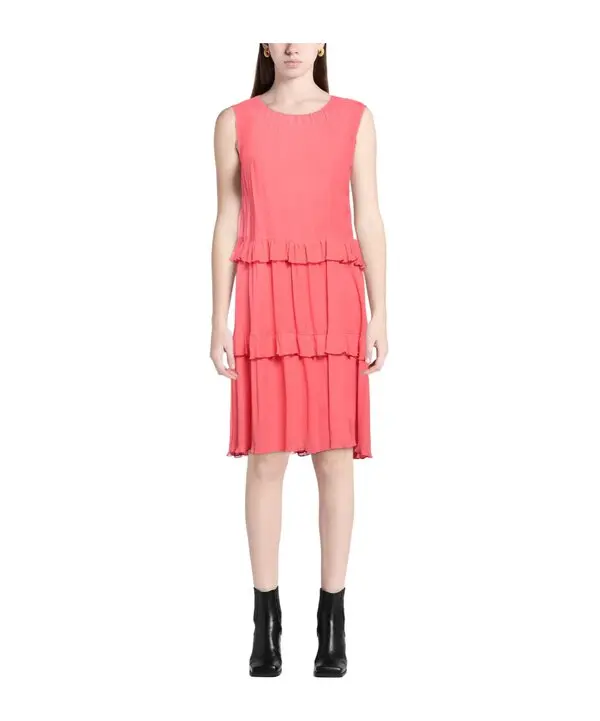 MAXCO. Solid-colored Sleeveless A-line Dress