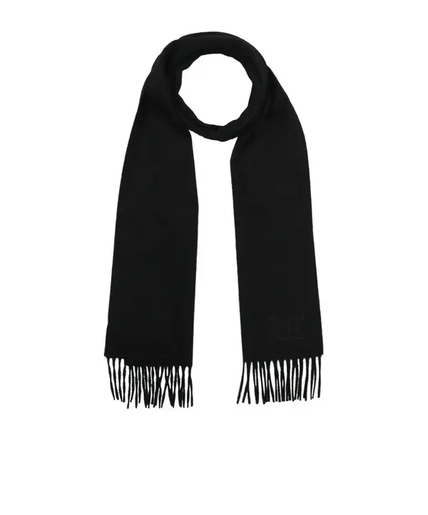 Max Mara Solidcolor Lightweight Cashmere Scarf - Black