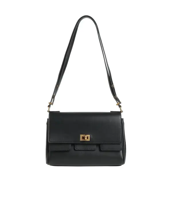 Balenciaga Medium-sized Solid-color Leather Shoulder Bag