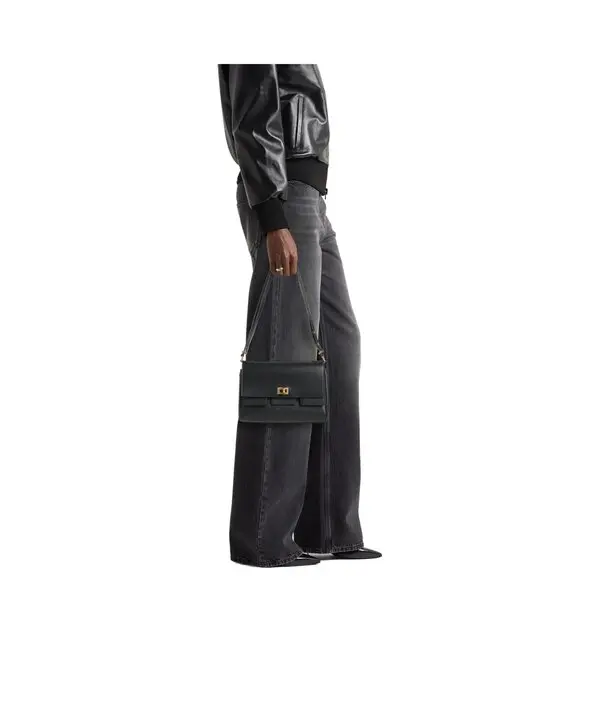 Balenciaga Medium-sized Solid-color Leather Shoulder Bag
