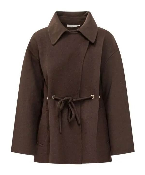 Ba&sh Kam Belted Short Coat - Brown