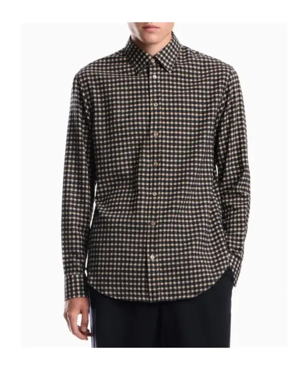 Emporio Armani Gingham-check Long-sleeve Shirt
