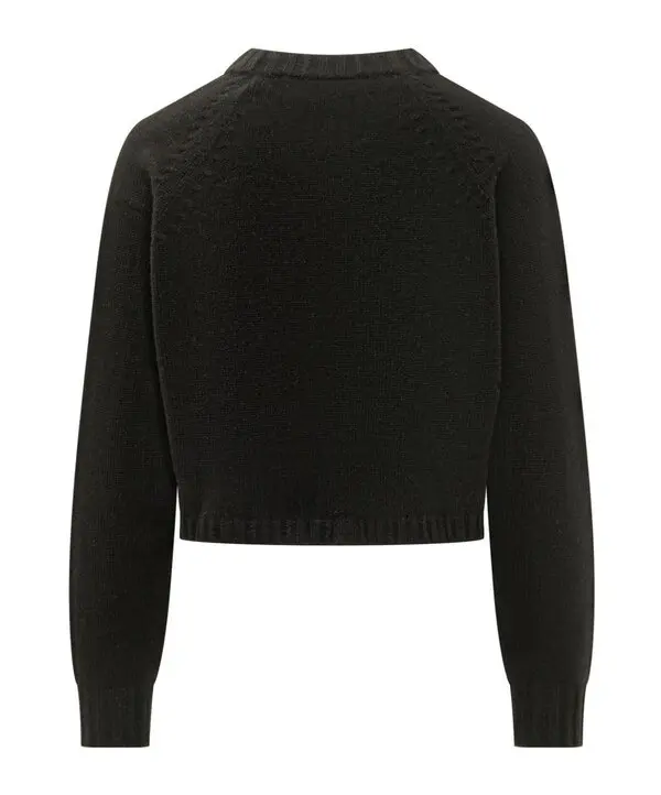 Ba&sh Corvy Cropped Knitted Sweater - Black
