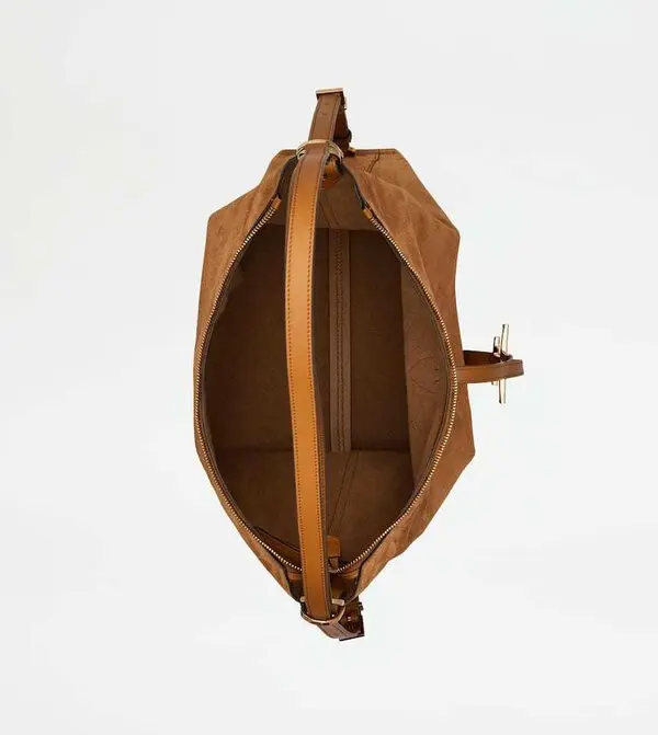 TOD'S T Timeless Suede Tote Bag - Brown